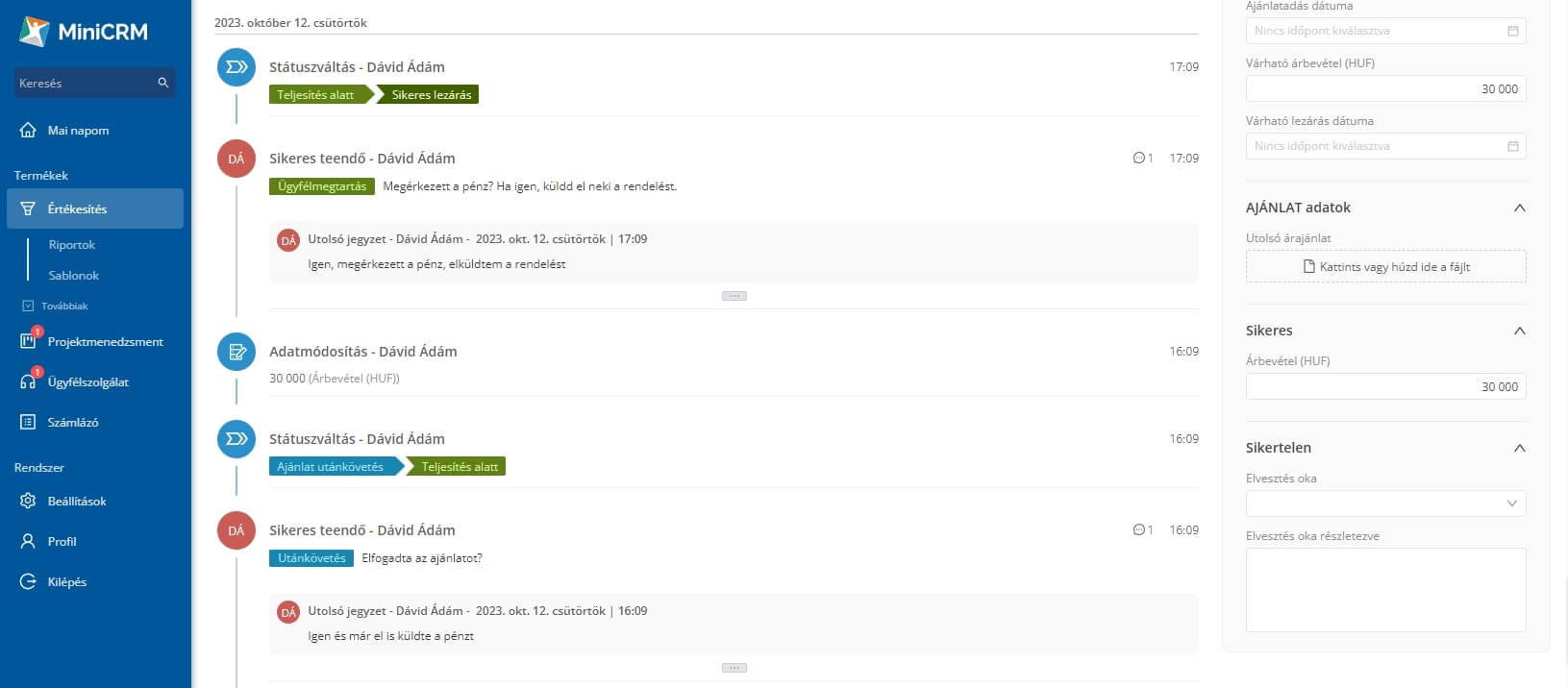 MiniCRM használata: Magyar nyelvű CRM rendszer