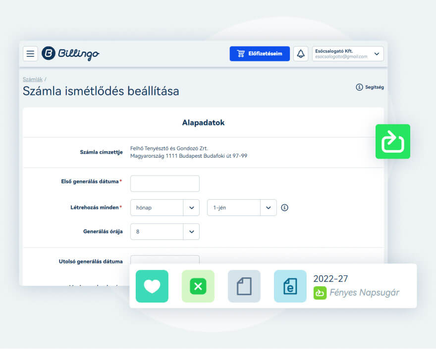 Billingo - magyar nyelvű online számlázási rendszer