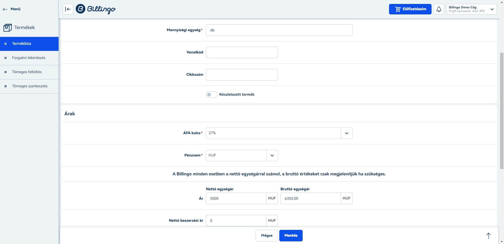 Billingo - magyar nyelvű online számlázási rendszer