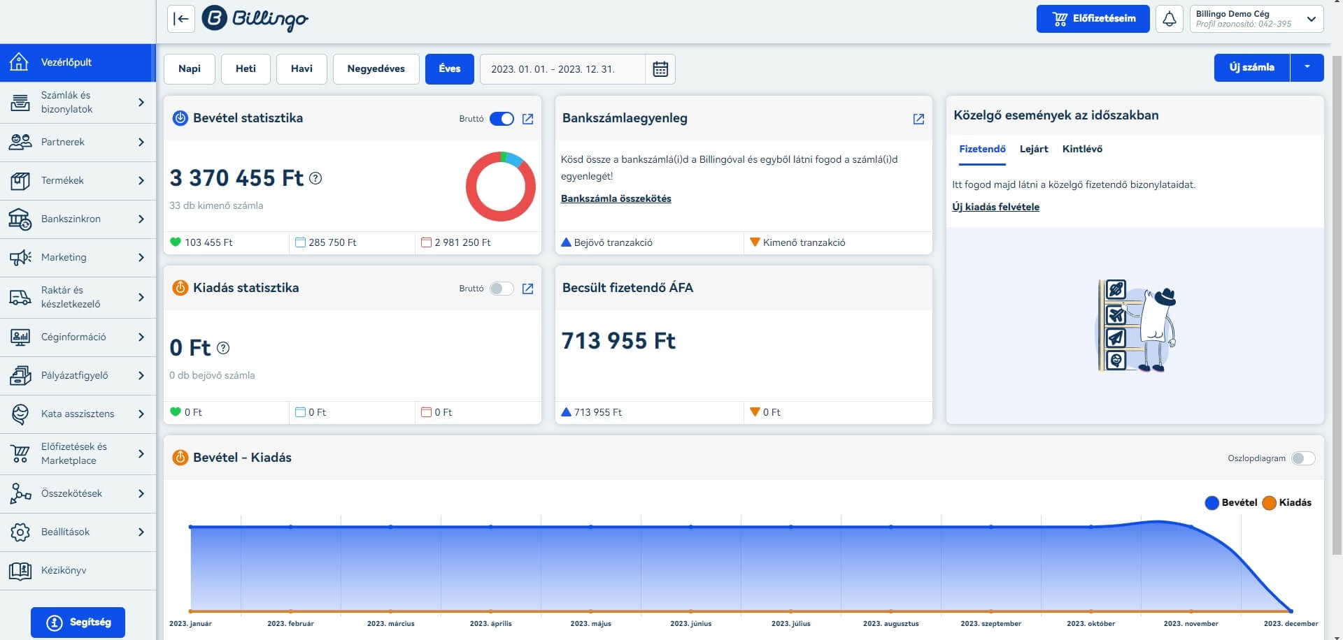 Billingo - magyar nyelvű online számlázási rendszer